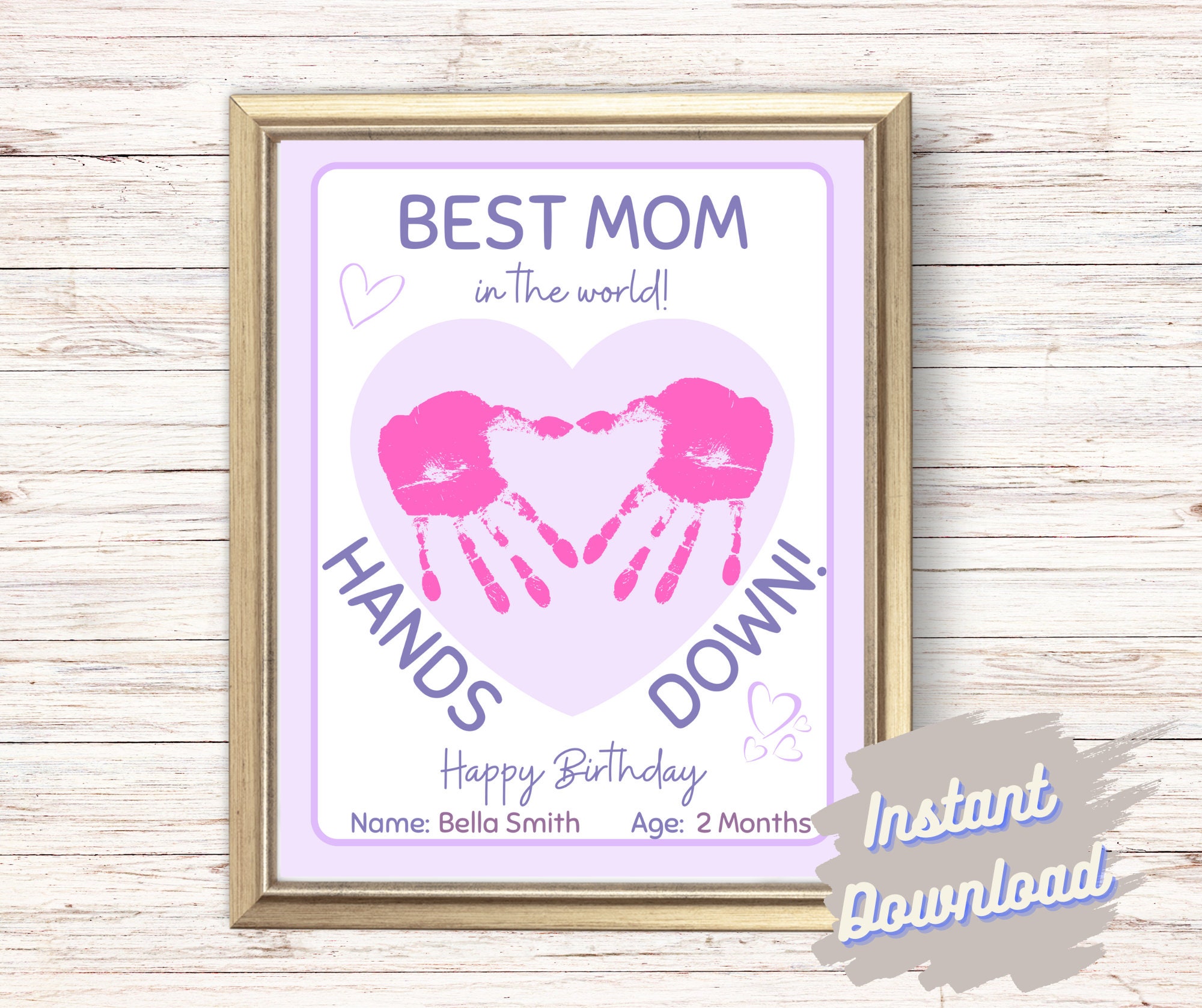 Best Mom Hands Down Birthday Handprint Craft Card for Mom | Handprint ...