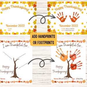 Thanksgiving Bundle Craft for Kids | Handprint Footprint Keepsake | DIY ...