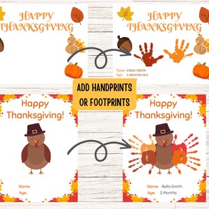 Thanksgiving Bundle Craft for Kids | Handprint Footprint Keepsake | DIY ...