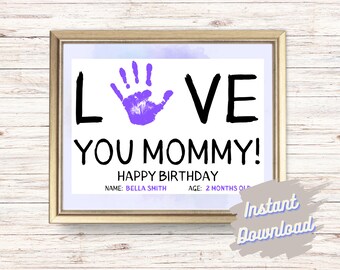 Mommy Birthday Handprint Craft - Etsy