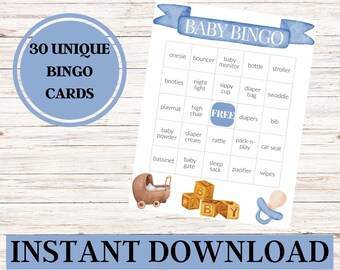 Nautical Baby Shower Bingo Baby Shower Games Ahoy - Etsy