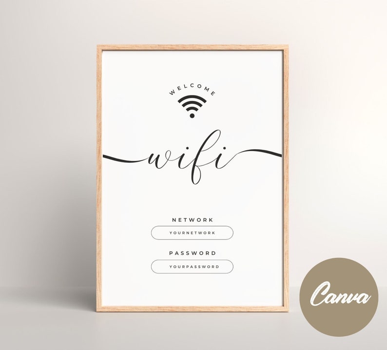 WIFI Password Sign Template, Editable WIFI Sign Printable, Signs ...