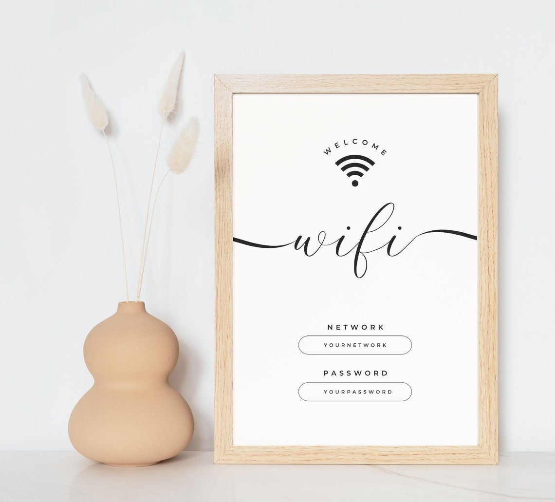 WIFI Password Sign Template, Editable WIFI Sign Printable, Signs ...