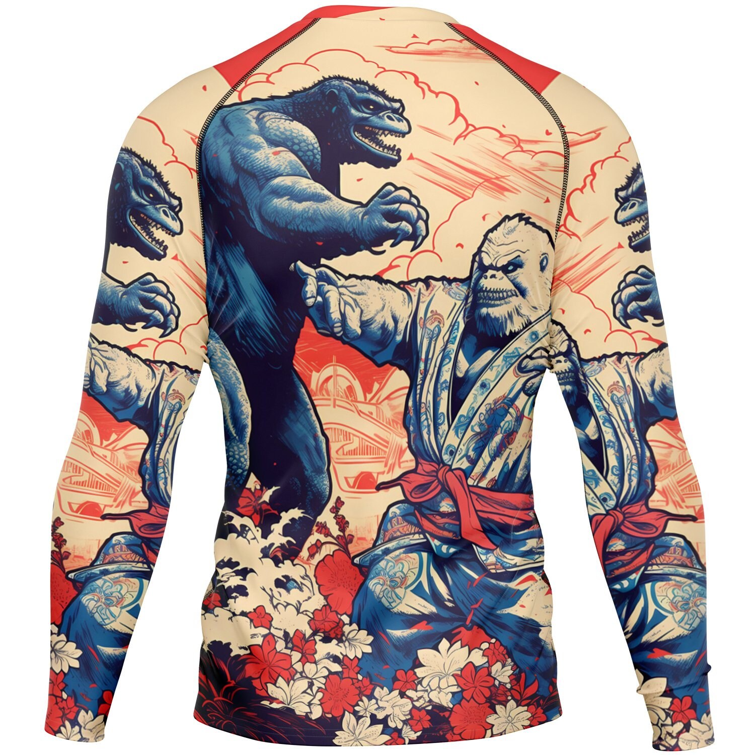 Wrist Locked Gorilla Rash Guard. UPF Long Sleeve Activewear Compression ...