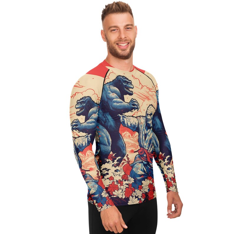 Wrist Locked Gorilla Rash Guard. UPF Long Sleeve Activewear Compression ...