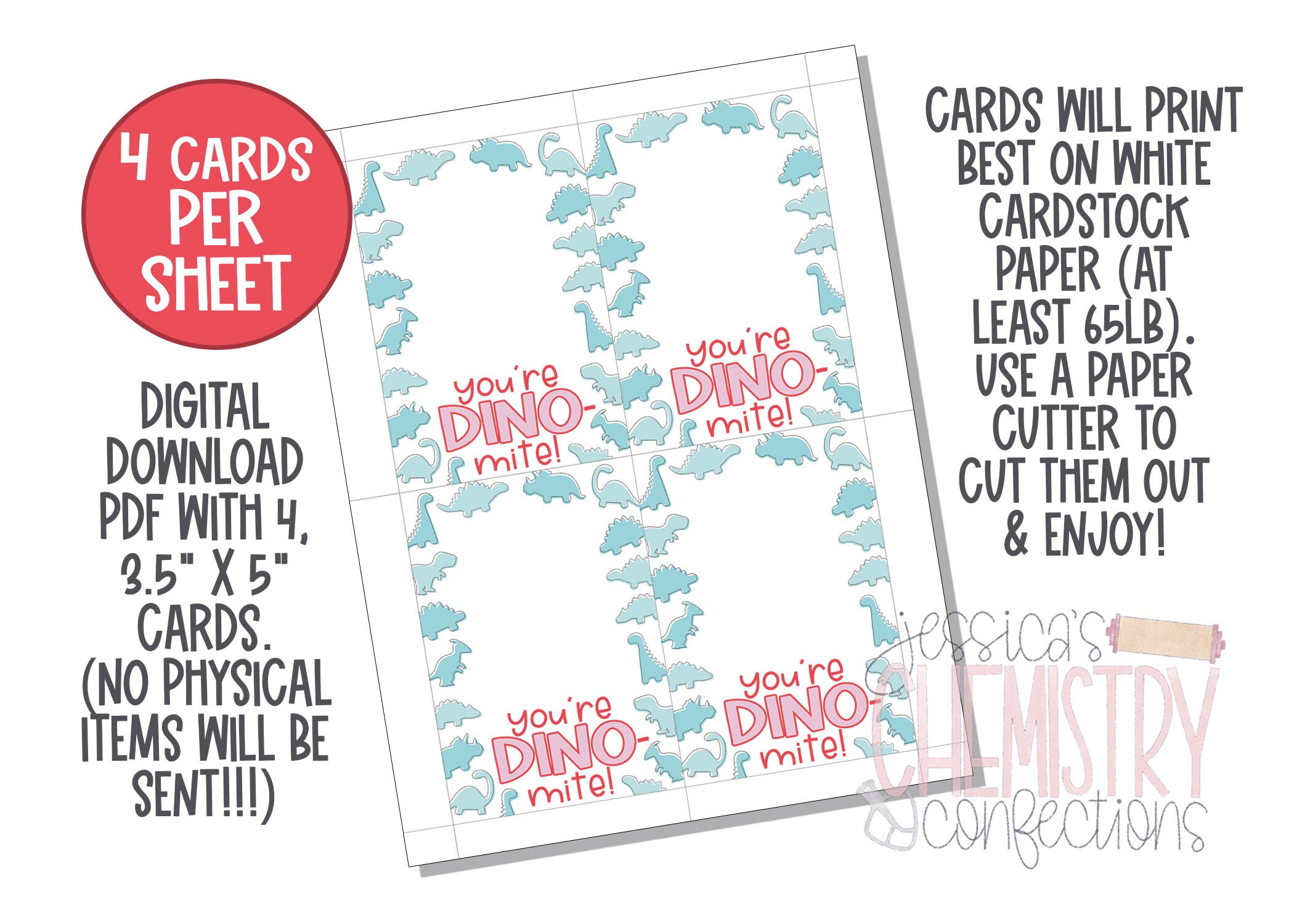 You're Dinomite | Dino Valentine | Cookie Card | Valentine Printable ...