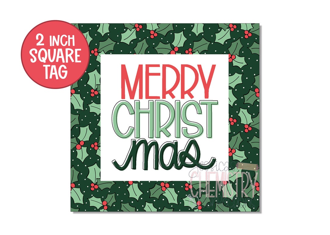 Merry Christmas Tag | Holly Leaves Tag | Merry Christmas | Christmas ...