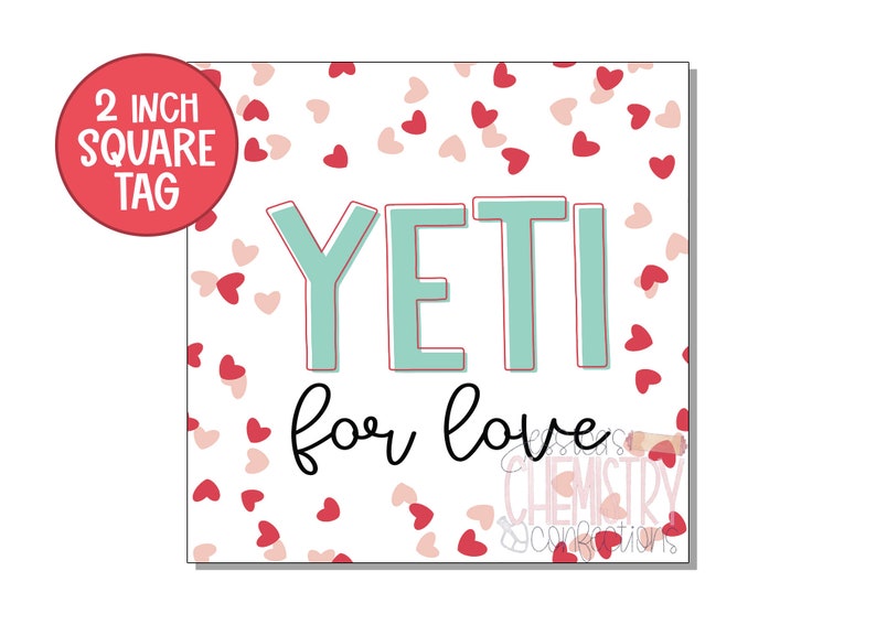 Yeti for Love | Yeti Tag | Valentine Tag | Valentine Printable | Gift ...