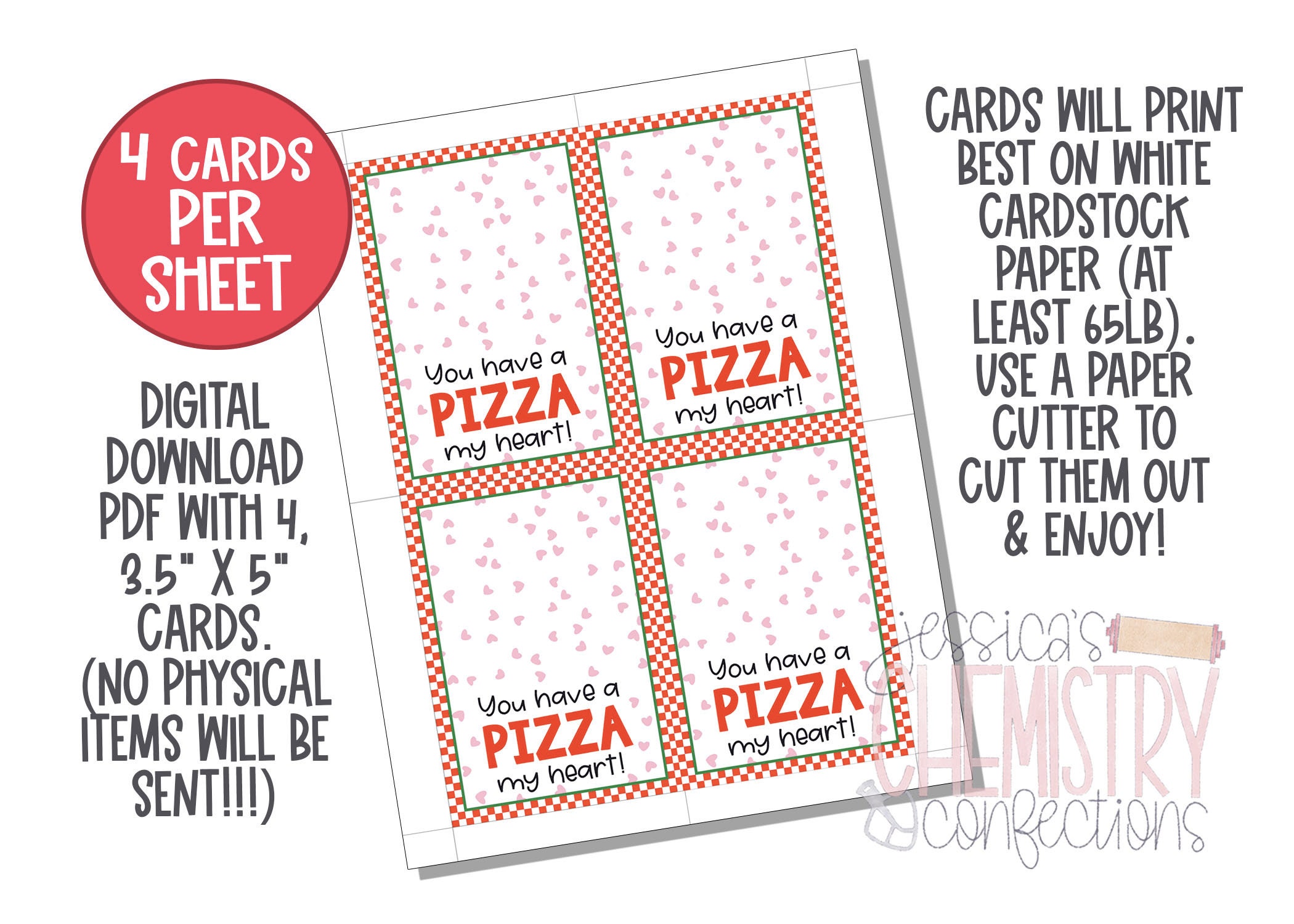 You Have A Pizza My Heart | Cookie Card | Valentine Printable | Pizza ...