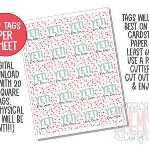 Yeti for Love | Yeti Tag | Valentine Tag | Valentine Printable | Gift ...