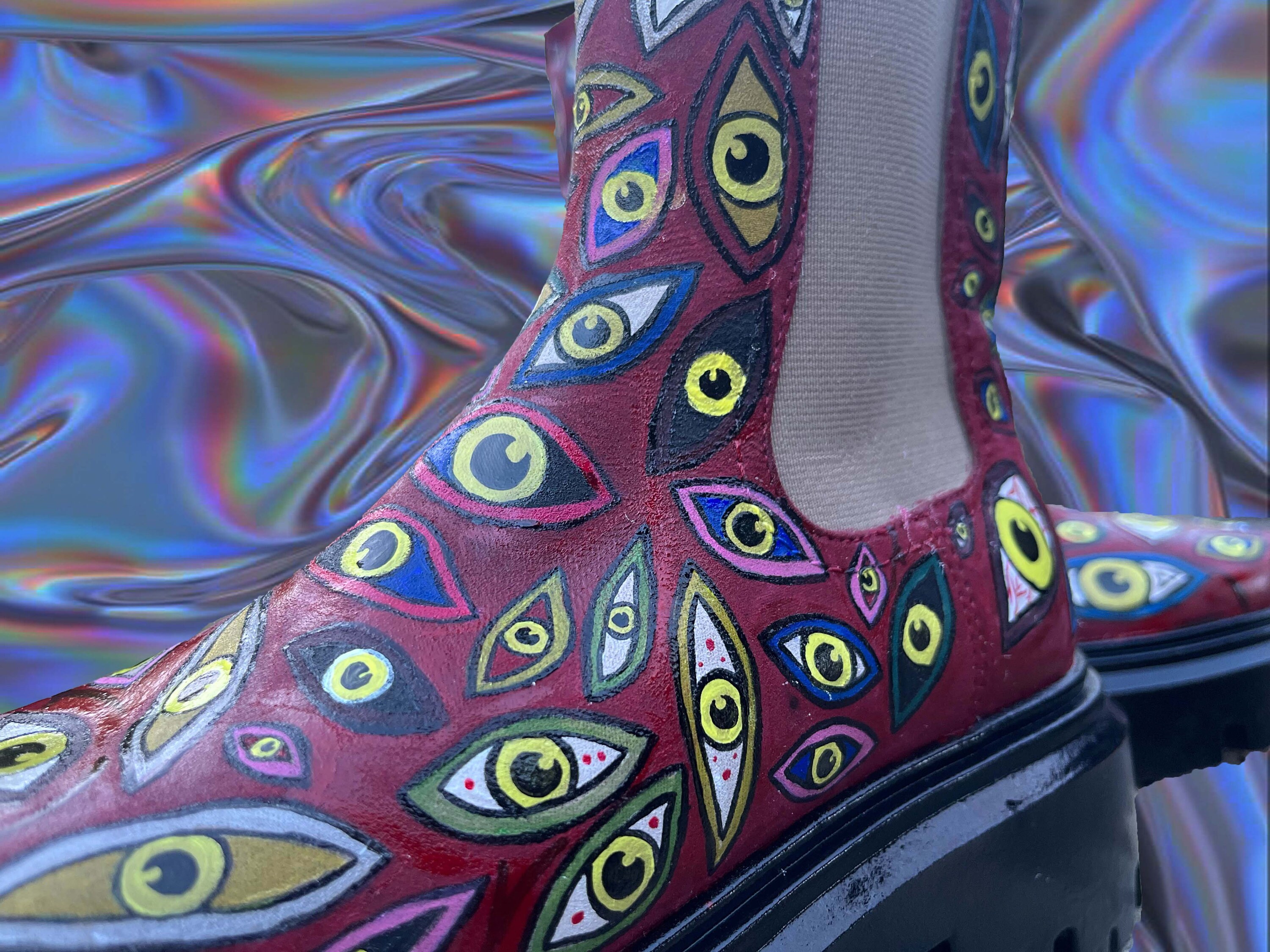 Watch Your Heart- Unique Hand-painted Boots - Etsy