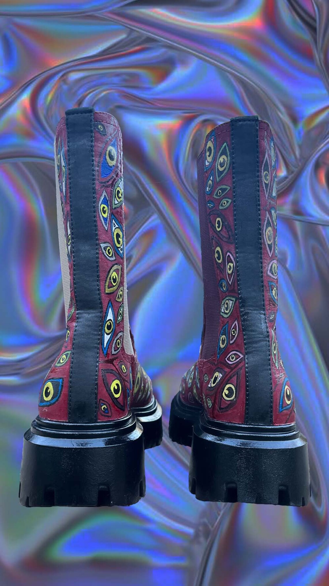 Watch Your Heart- Unique Hand-painted Boots - Etsy