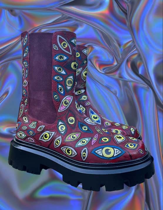 Watch Your Heart- Unique Hand-painted Boots - Etsy
