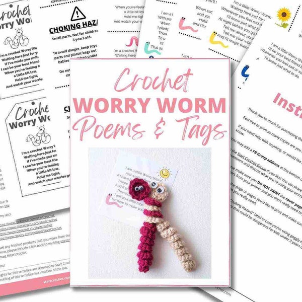 UNICORN Worry Worm CROCHET PATTERN, Crochet Toy Pattern, Fun Crochet ...