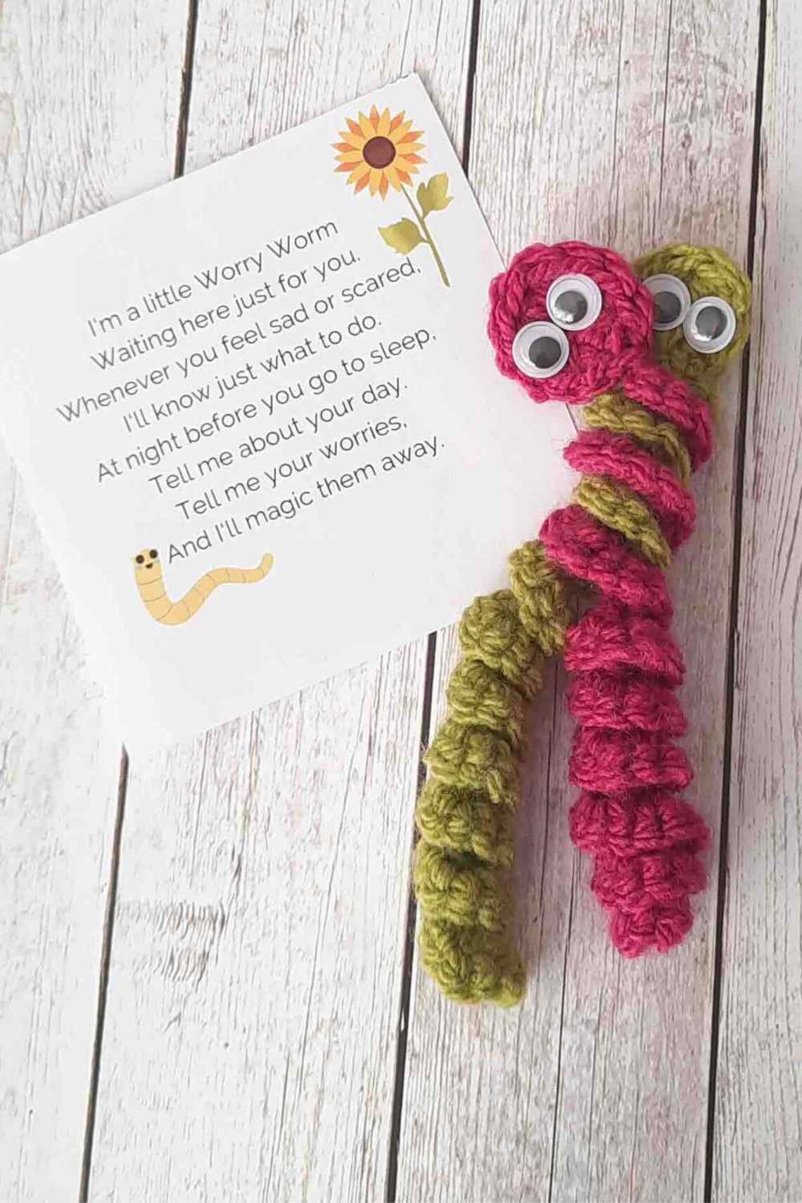 PRINTABLE Worry Worm TAGS, Poem Tags for Crochet Worry Worms, Display ...