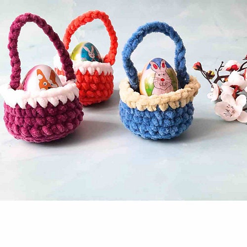CROCHET PATTERN, Easy Mini Easter Basket, Beginner Photo Tutorial, PDF ...