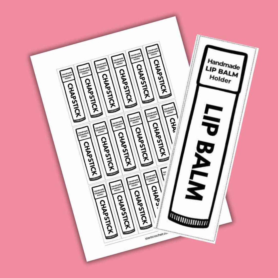 PRINTABLE PDF Lip Balm Label Template, Lip Gloss Display Template ...