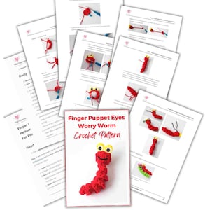 CROCHET PATTERN, Finger Puppet Googly Eye Worry Worm, Crochet Toy ...