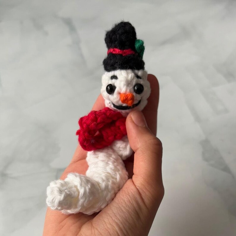 Snowman Worry Worm Crochet PATTERN, Fidget Toy Pattern, Crochet ...