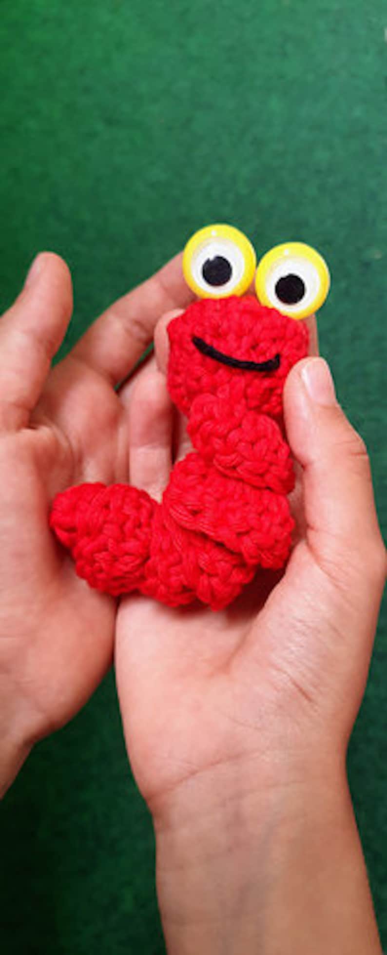 CROCHET PATTERN, Finger Puppet Googly Eye Worry Worm, Crochet Toy ...