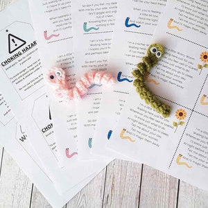 PRINTABLE Worry Worm TAGS, Poem Tags for Crochet Worry Worms, Display ...