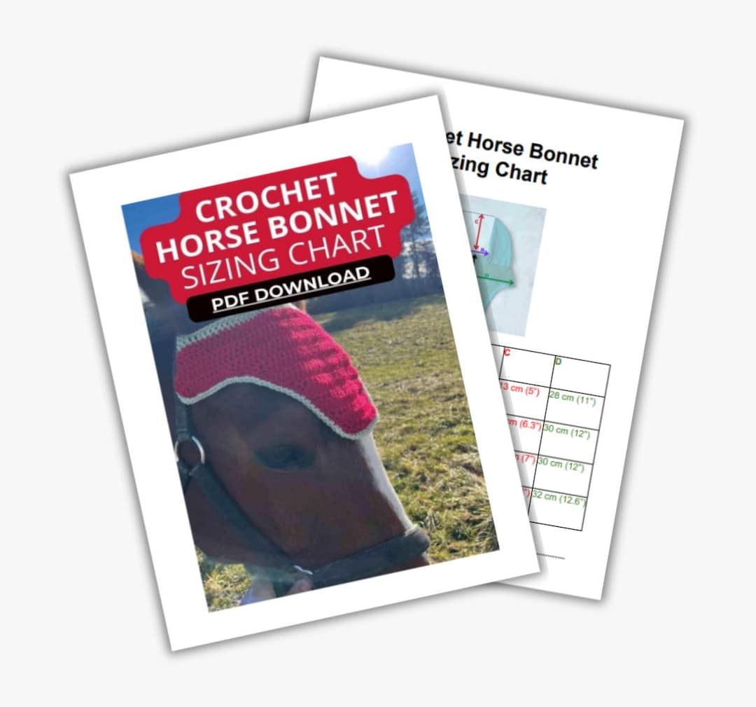 Crochet Horse Bonnet Size Chart | PDF Printable | Instant Download - Etsy