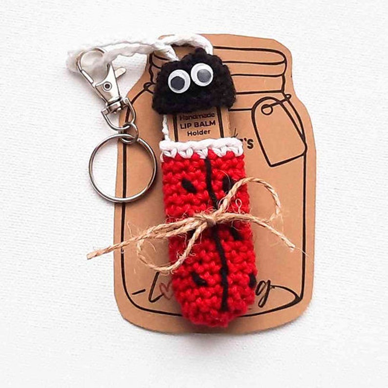 Cute Ladybug Crochet PATTERN for Lip Balm Cozy and Keychain, Ladybird ...