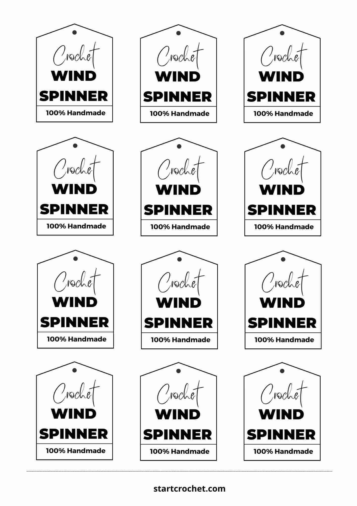 Wind Spinner Tags | PDF Printable | Instant Download - Etsy