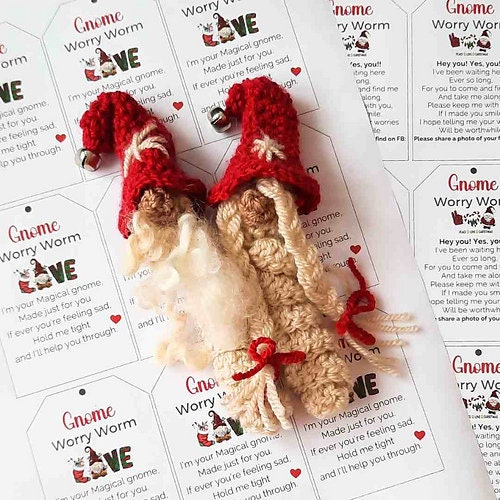 CROCHET PATTERN, Gnome Worry Worm Crochet Pattern, Holiday, Crochet ...