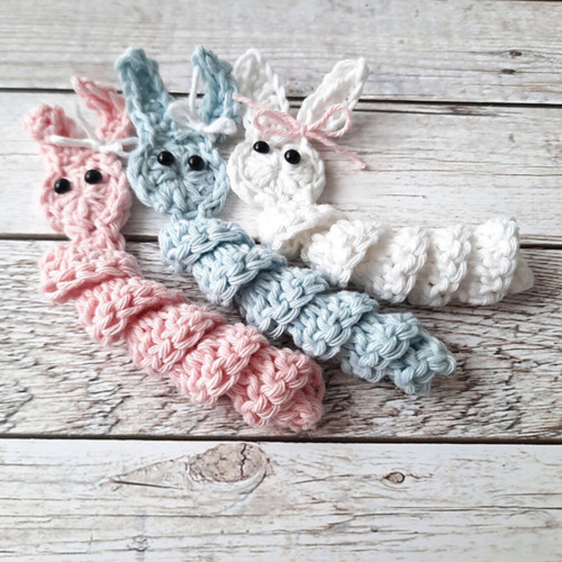 CROCHET PATTERN, Easter Bunny Worry Worm, Easter Crochet Pattern ...