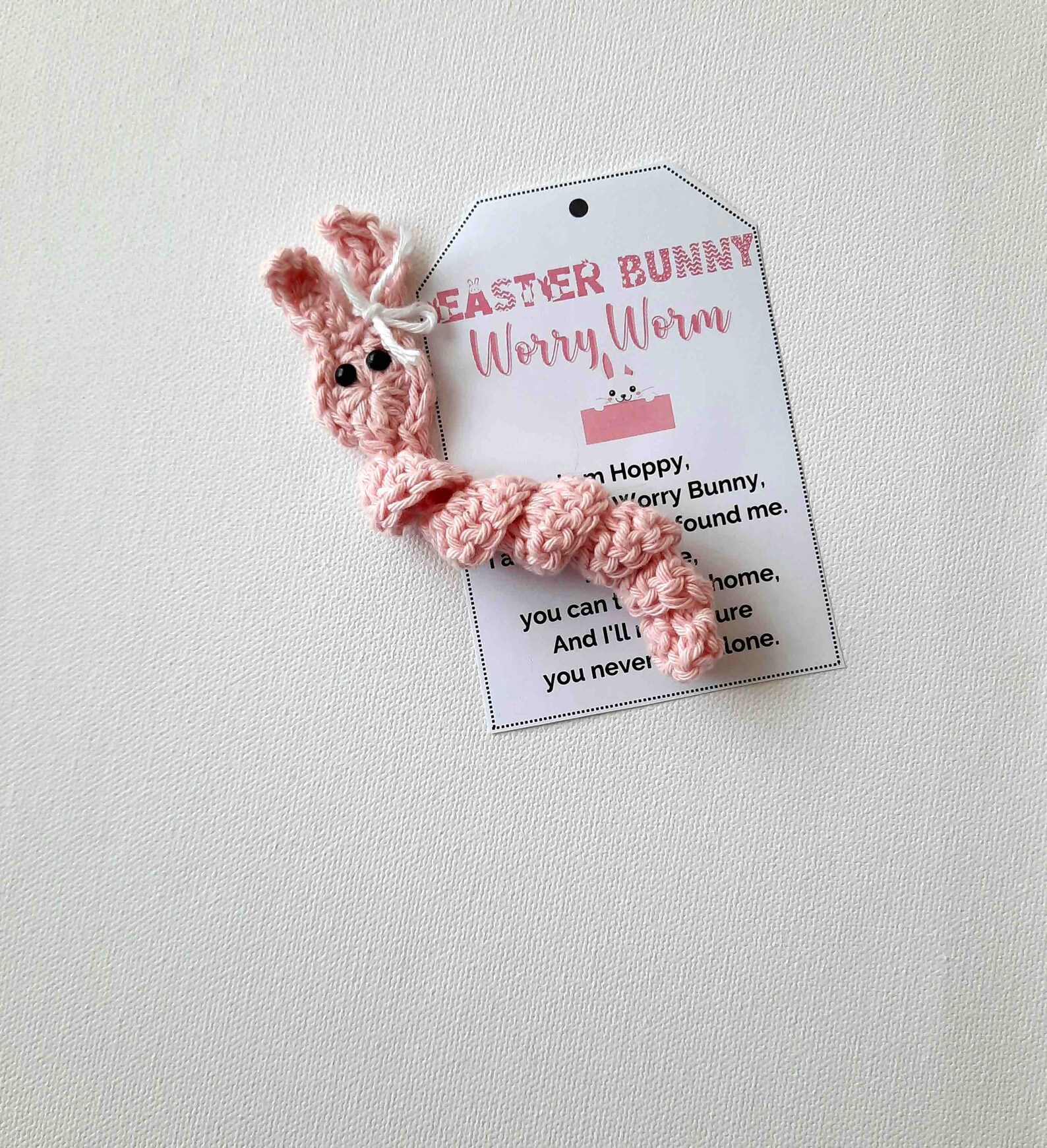 BUNDLE: Crochet PATTERN + Poem TAGS, Easter Bunny Worry Worm, Wiggly ...