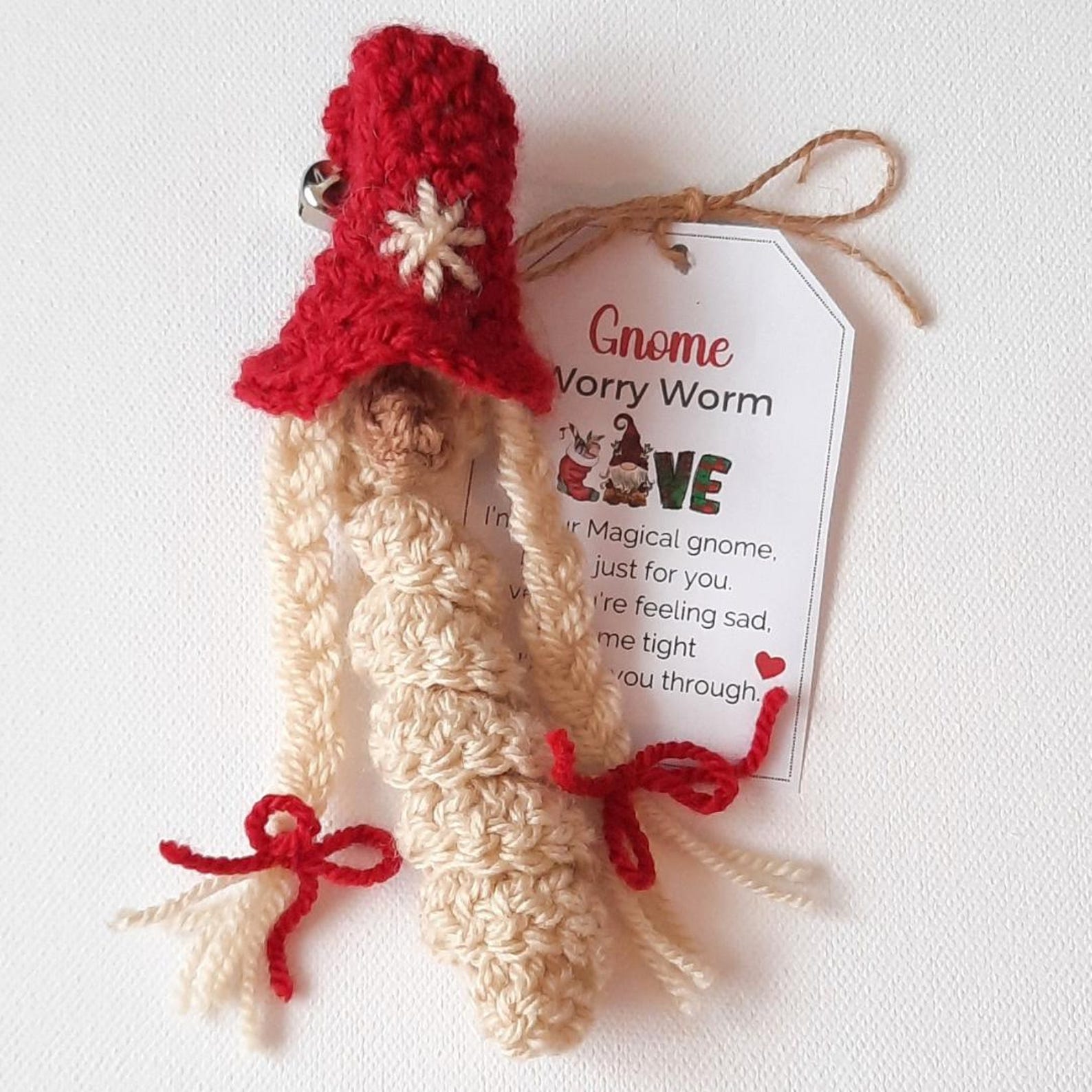 CROCHET PATTERN, Gnome Worry Worm Crochet Pattern, Holiday, Crochet ...