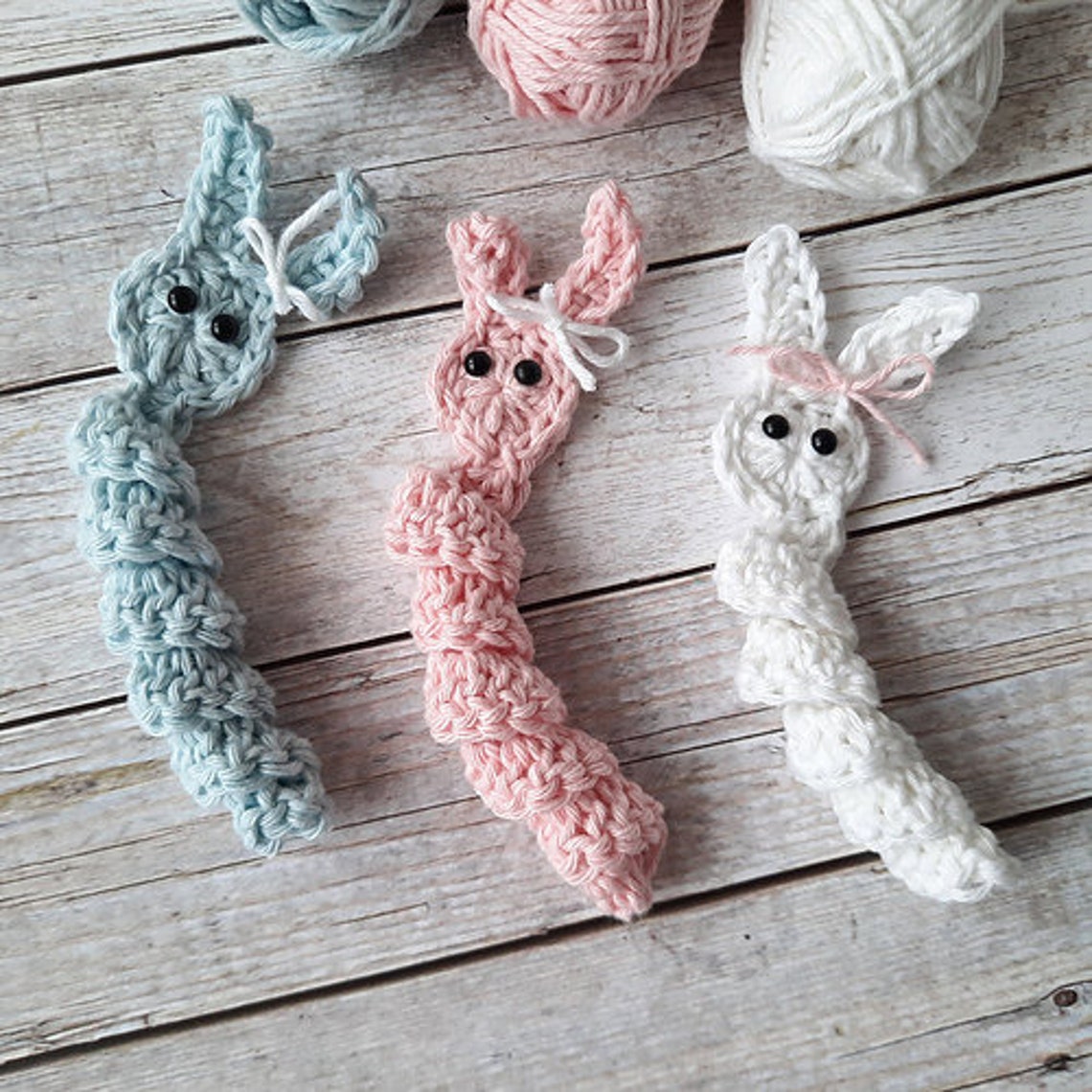 CROCHET PATTERN, Easter Bunny Worry Worm, Easter Crochet Pattern ...