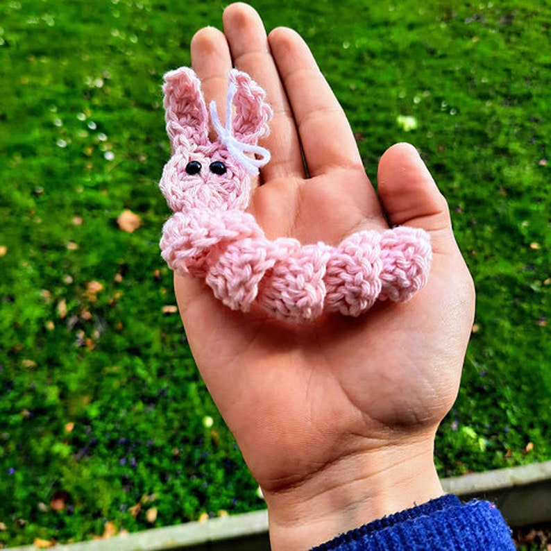 CROCHET PATTERN, Easter Bunny Worry Worm, Easter Crochet Pattern ...