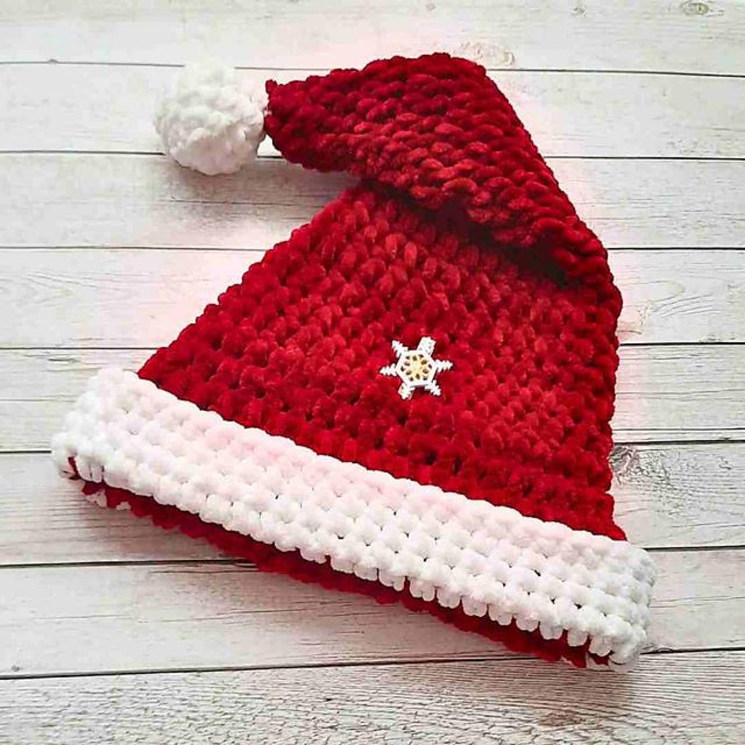 Easy Chunky Santa Hat Crochet PATTERN, Quick Simple Santa Beanie ...