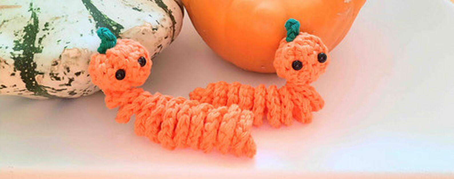 Pumpkin Worry Worm CROCHET PATTERN, Beginner Crochet Pattern, Easy ...