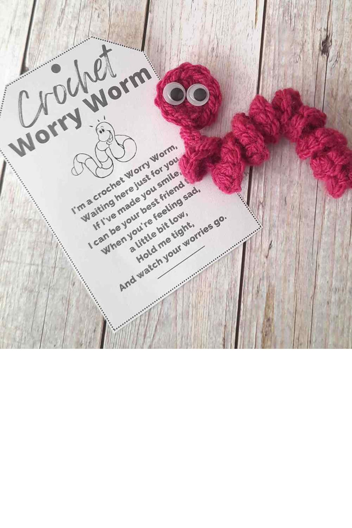 PRINTABLE Worry Worm TAGS, Poem Tags for Crochet Worry Worms, Display ...