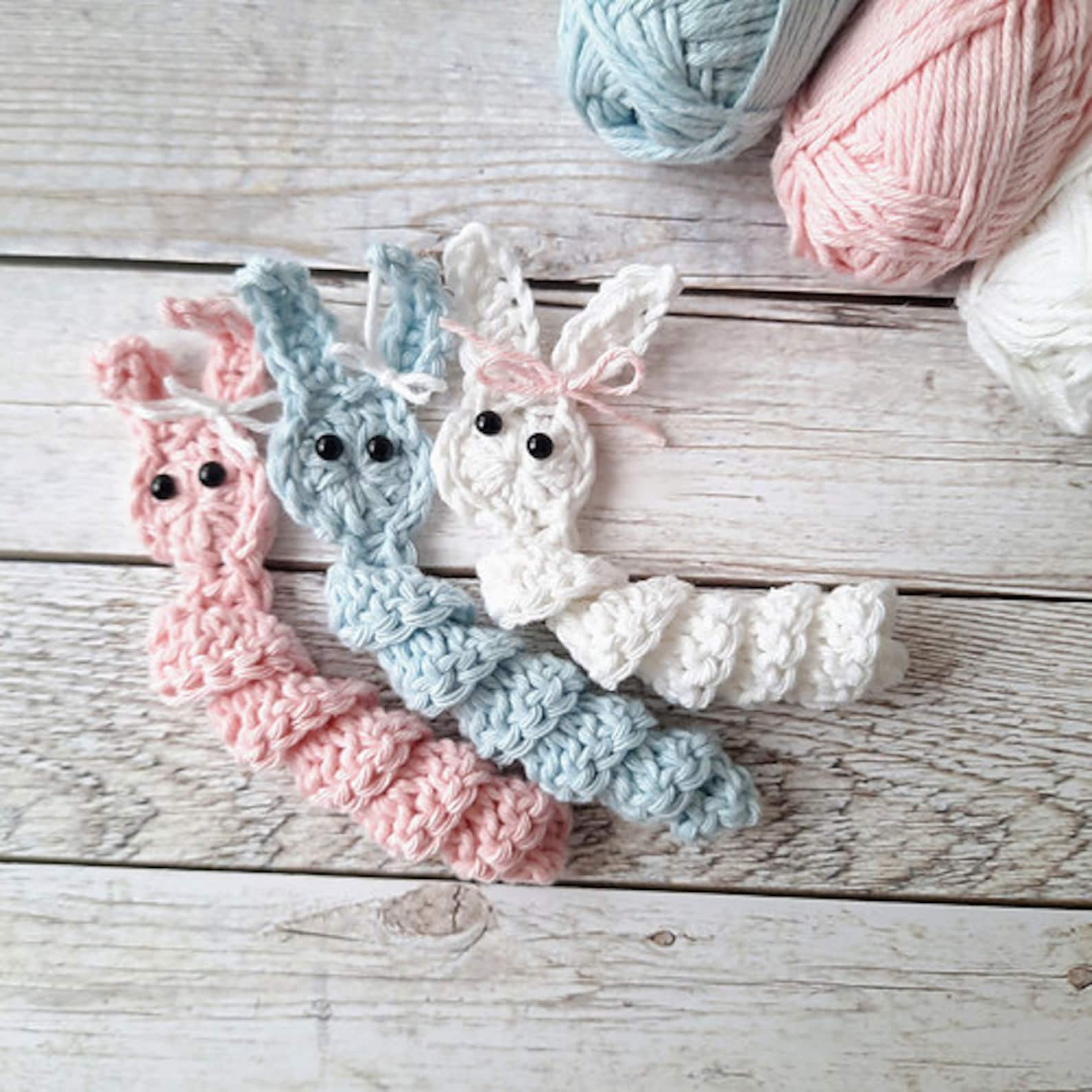 CROCHET PATTERN, Easter Bunny Worry Worm, Easter Crochet Pattern ...