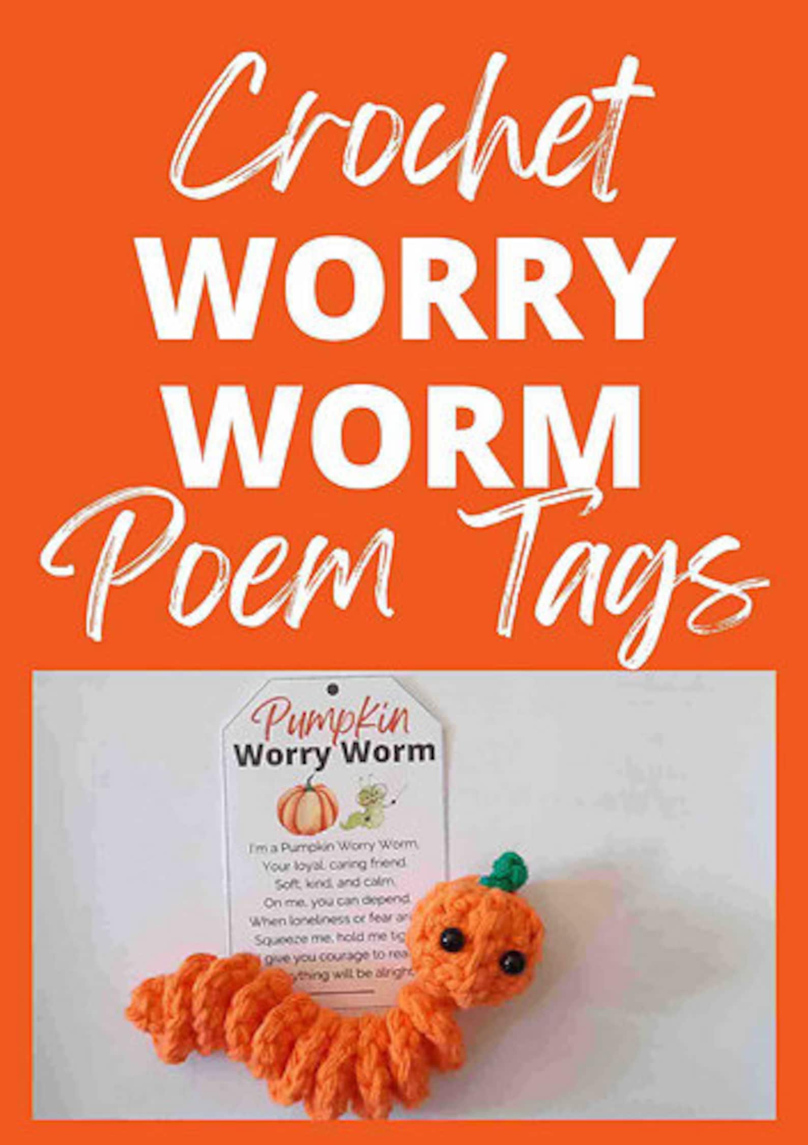 Pumpkin Worry Worm CROCHET PATTERN, Beginner Crochet Pattern, Easy ...