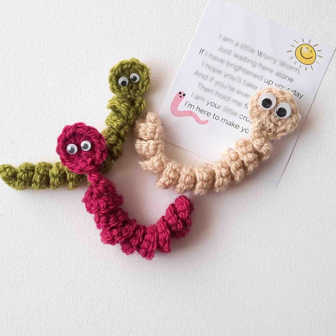 CROCHET PATTERN + Poem TAGS, Worry Worm Crochet Pattern, Beginner ...