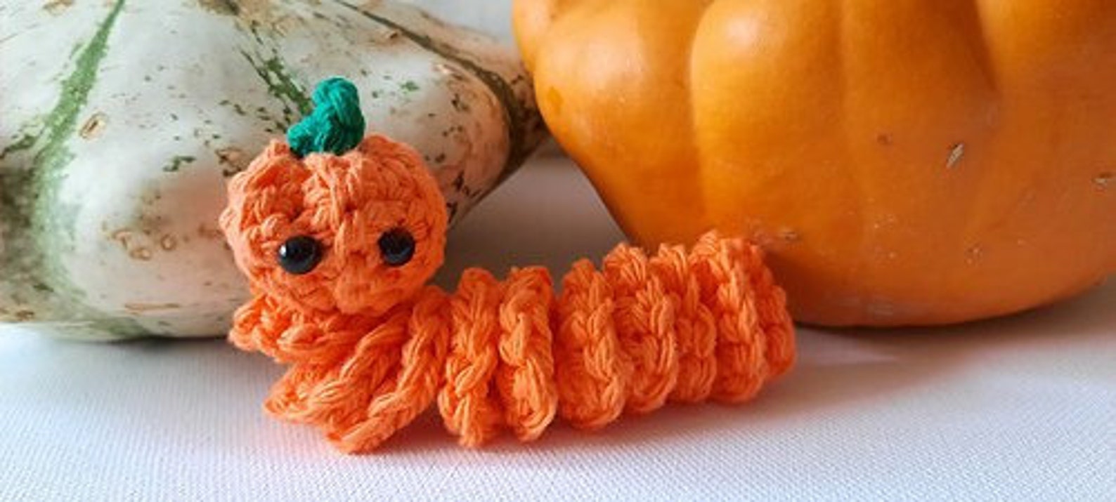 Pumpkin Worry Worm CROCHET PATTERN, Beginner Crochet Pattern, Easy ...