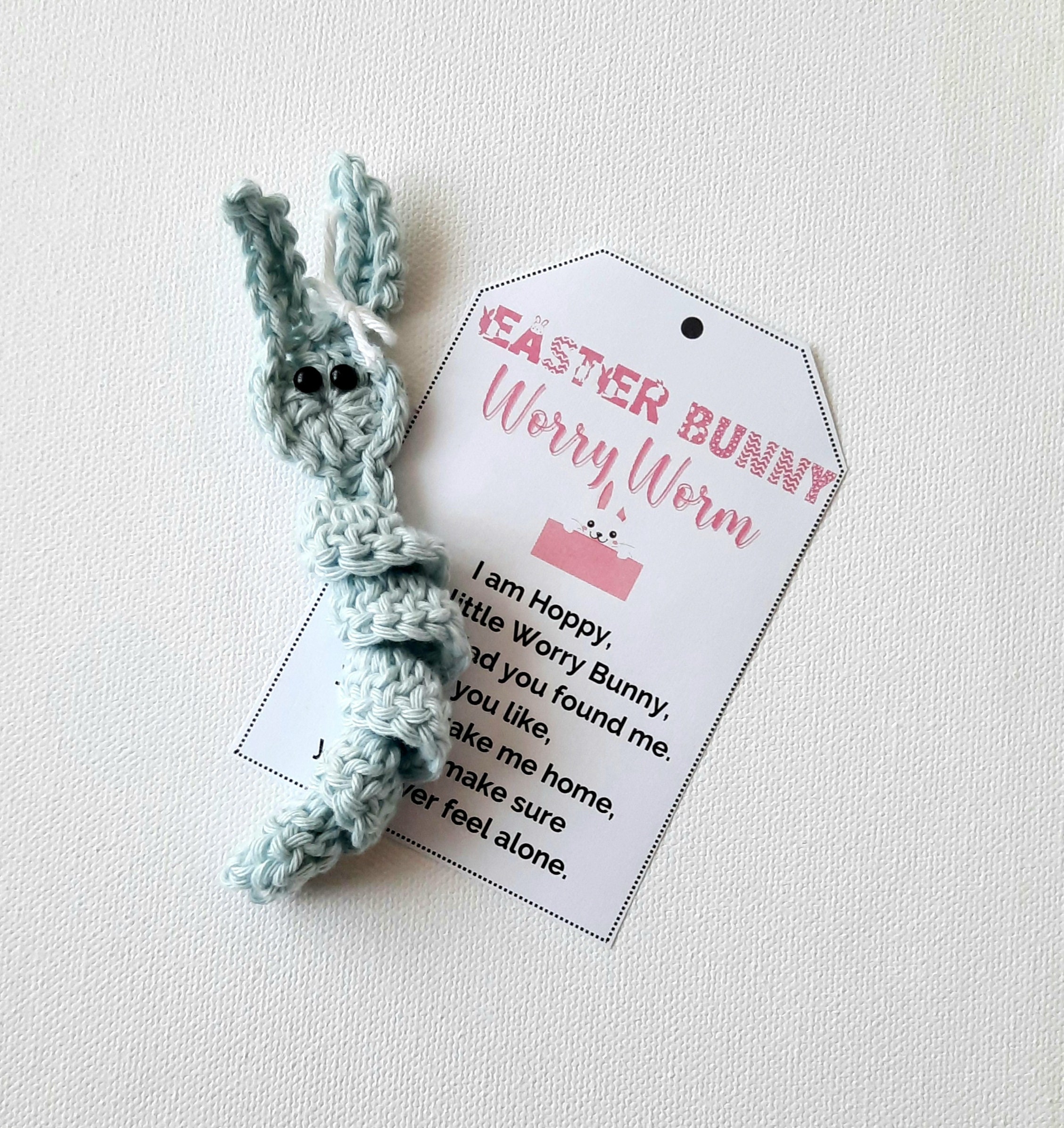 PRINTABLE TAGS Easter Bunny Worry Worm, Worry Worm Poem, Easter Bunny Note, Easter Basket Tag ...