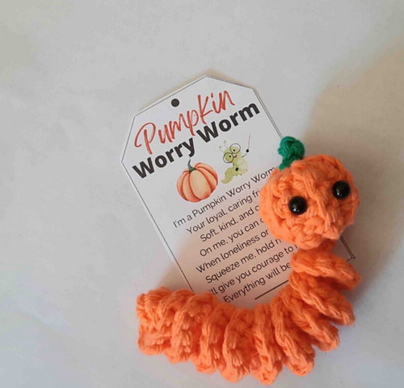 Pumpkin Worry Worm CROCHET PATTERN, Beginner Crochet Pattern, Easy ...