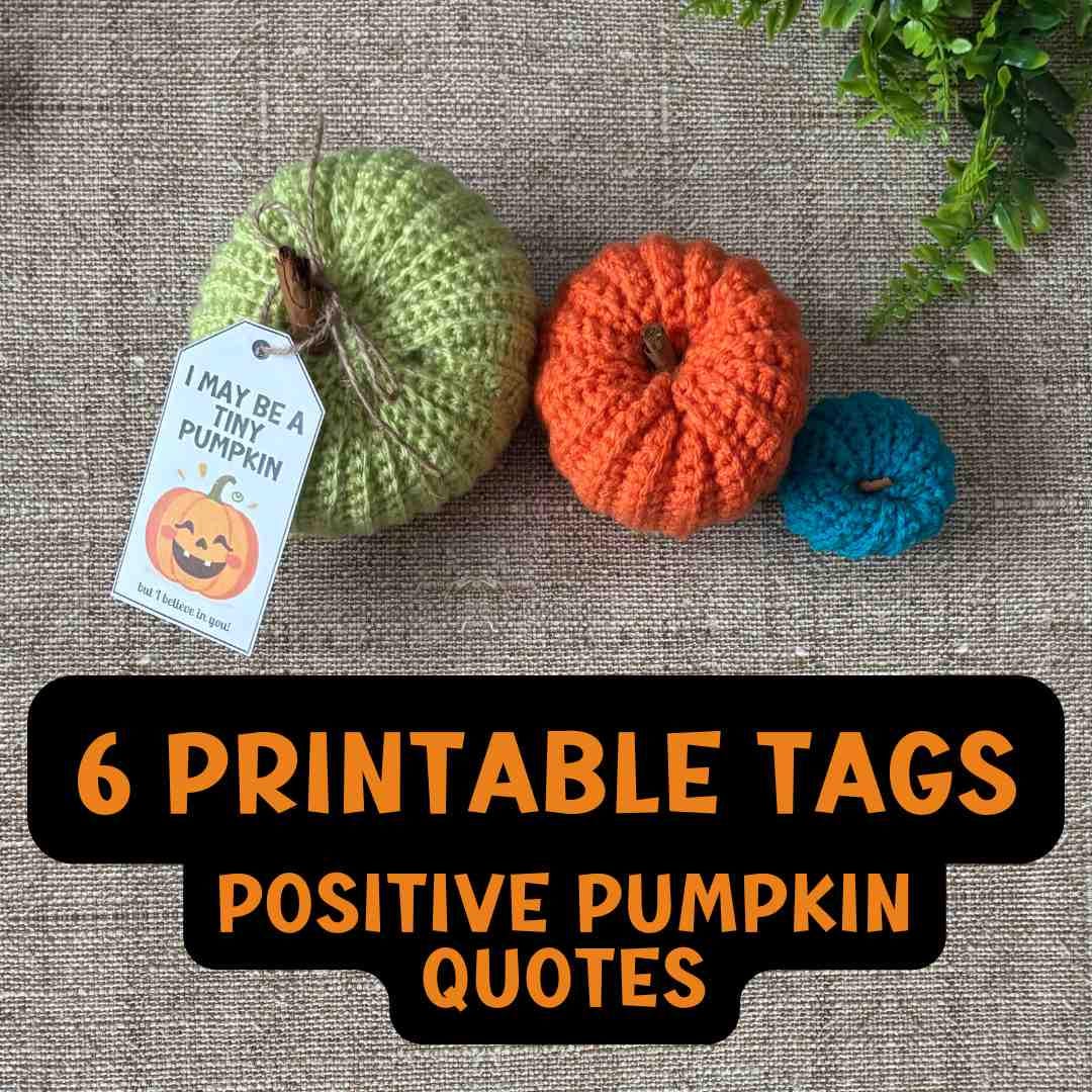6 Crochet Gift Tags (PDF Printable for Crochet Positive Pumpkins ...