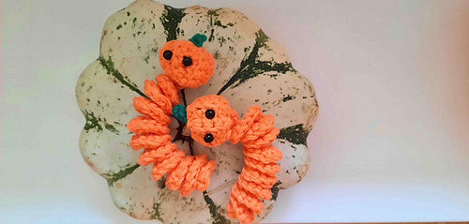 Pumpkin Worry Worm CROCHET PATTERN, Beginner Crochet Pattern, Easy ...