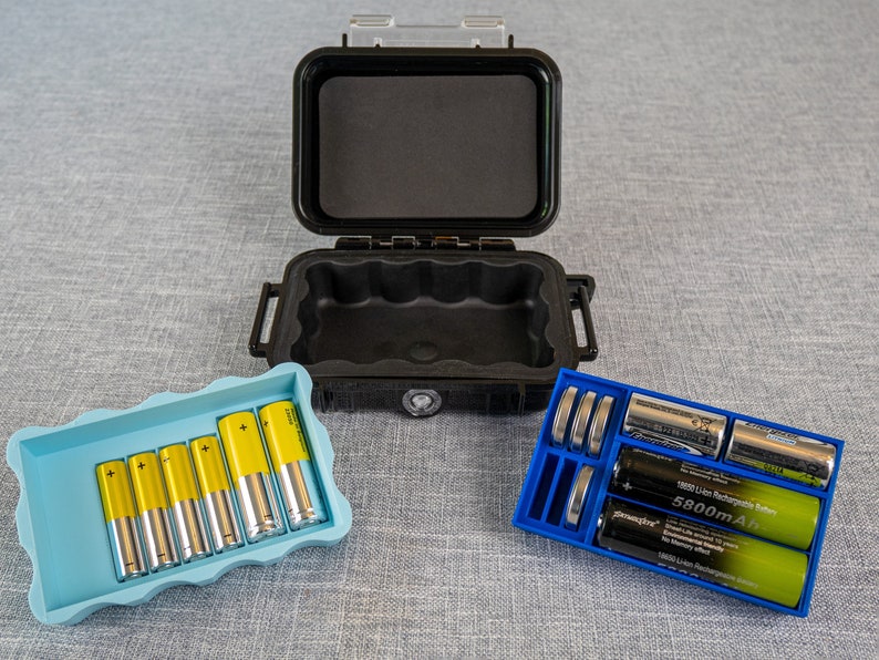 AA, AAA, 18650, CR123, CR2450 Insert for Pelican 1010 Micro Case ...