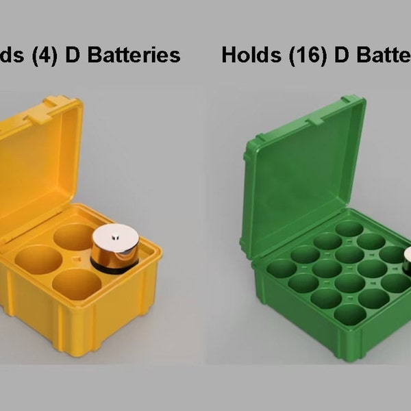 D Cell Battery Storage Box - Etsy