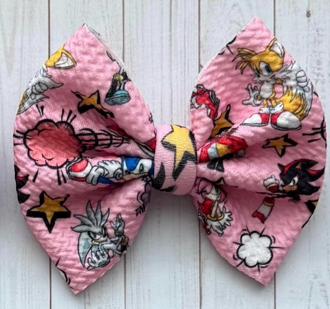 Sonic Hedgehog Hair Bow, Blue Hedgehog, Fast Guy, Big Bows, Classic Bow ...
