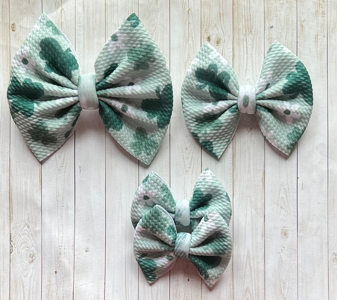 Four Leaf Clover, Daisy, St Patricks Daybows, Big Bows, Classic Bow ...