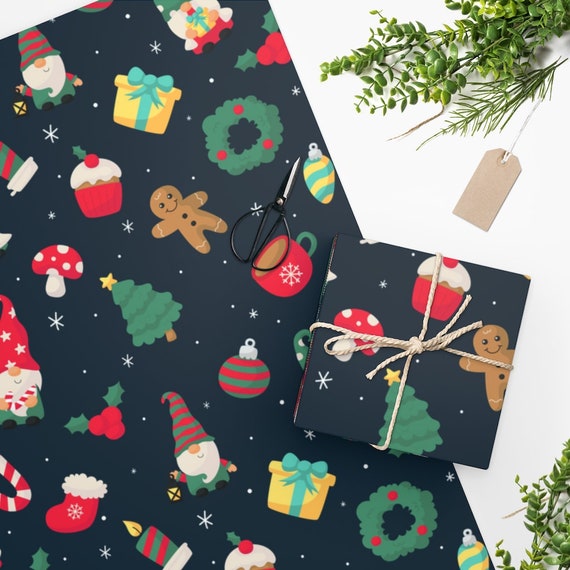 Christmas Gnomes Wrapping Paper - Etsy